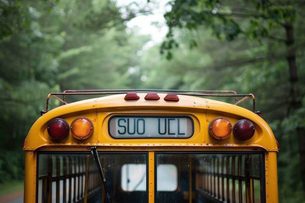 Photo rear school bus vehicle | Premium Photo - rawpixel
