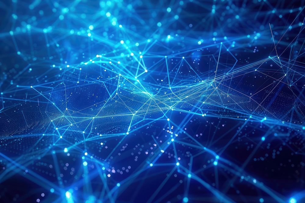 3D Futuristic network background blue | Premium Photo Illustration ...