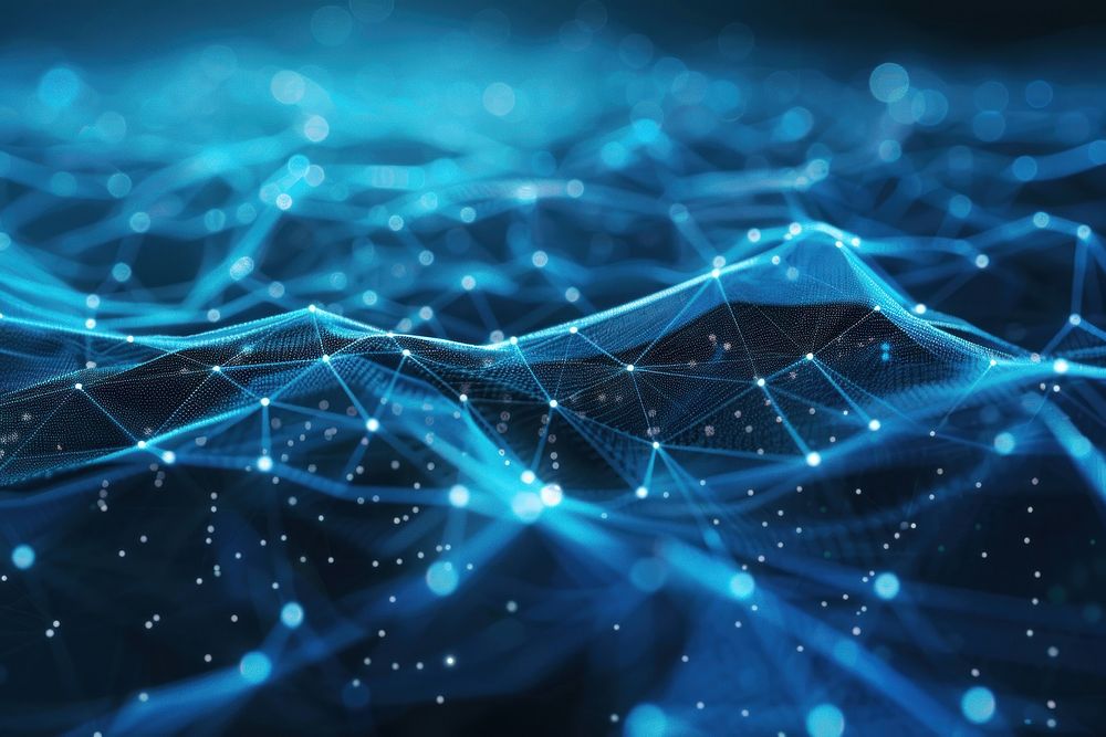 3D Futuristic network background blue | Premium Photo Illustration ...