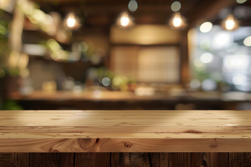 Wood counter japanese style table | Free Photo - rawpixel