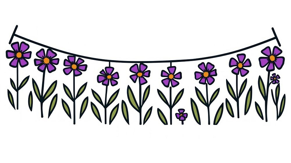 Purple flowers flag string art | Free Photo Illustration - rawpixel