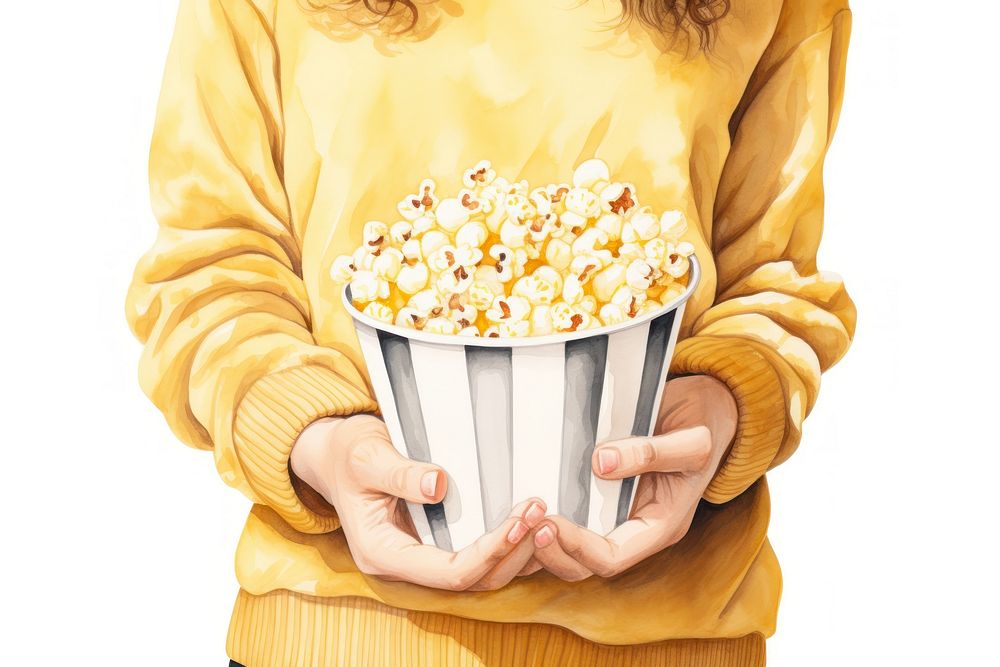 Popcorn person human snack. | Free Photo Illustration - rawpixel