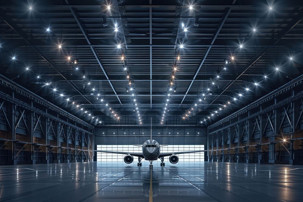 Airplane black Warehouse architecture warehouse | Free Photo - rawpixel
