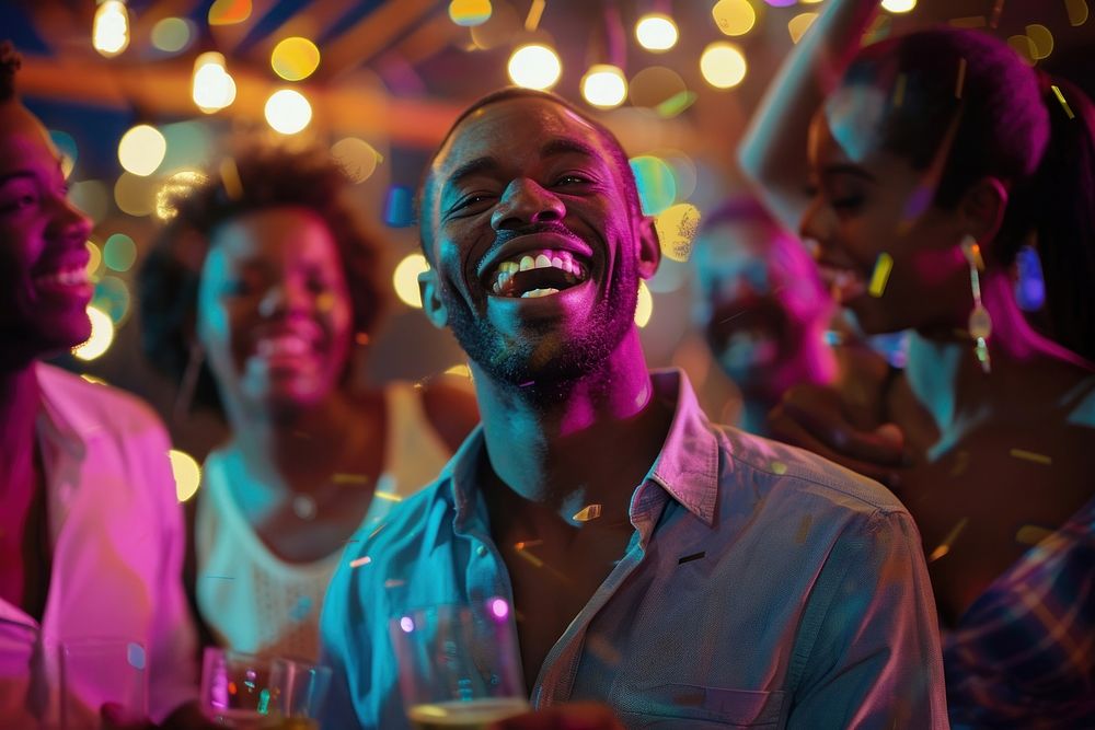 Cheerful black man celebrating party | Free Photo - rawpixel