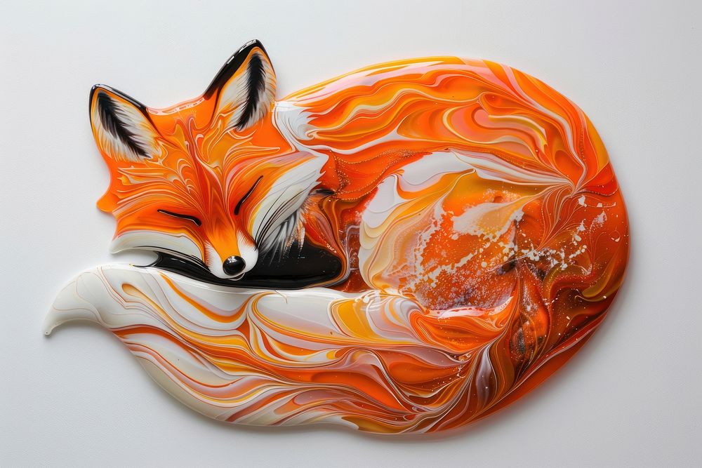 Acrylic pouring fox accessories accessory | Free Photo - rawpixel