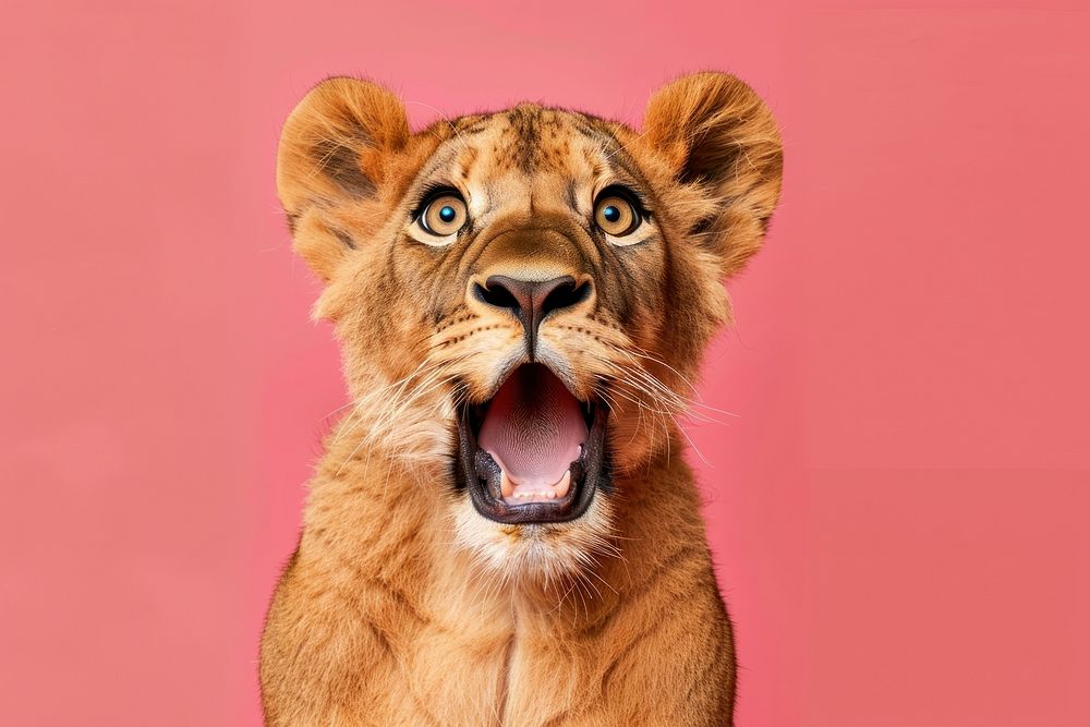 Photo shocked lion wildlife animal | Free Photo - rawpixel