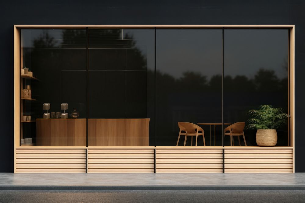Glass window display mockup interior | Premium Photo - rawpixel