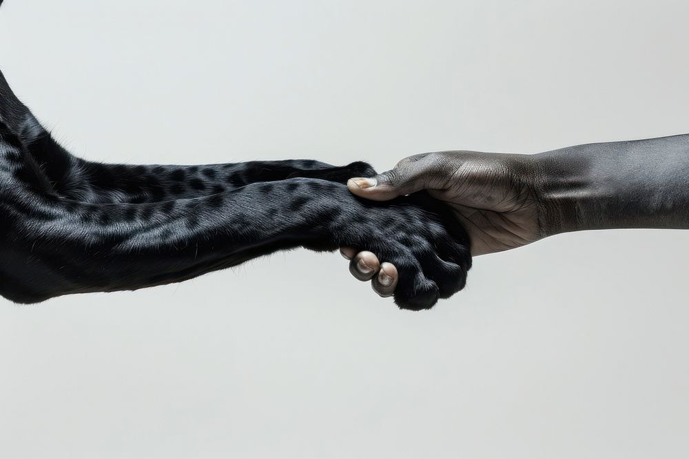 Panther shaking leg human hand | Premium Photo - rawpixel