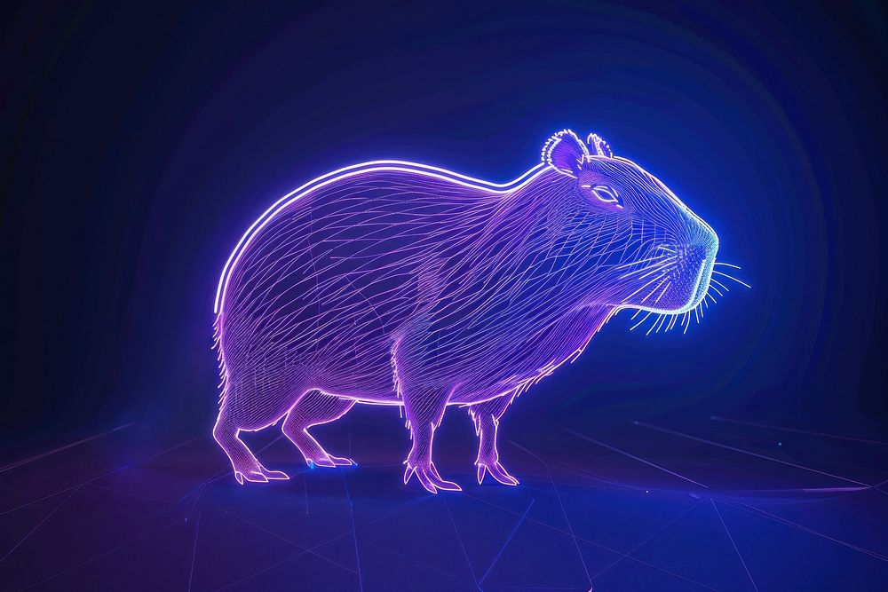 Capybara purple animal mammal. | Free Photo Illustration - rawpixel