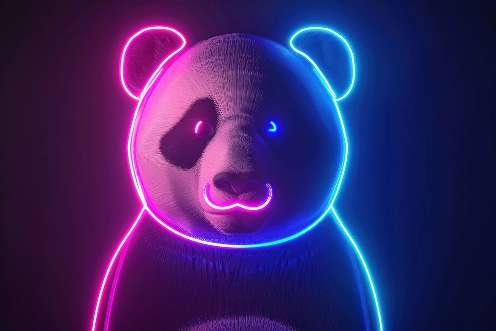 Panda purple light nature. | Premium Photo Illustration - rawpixel