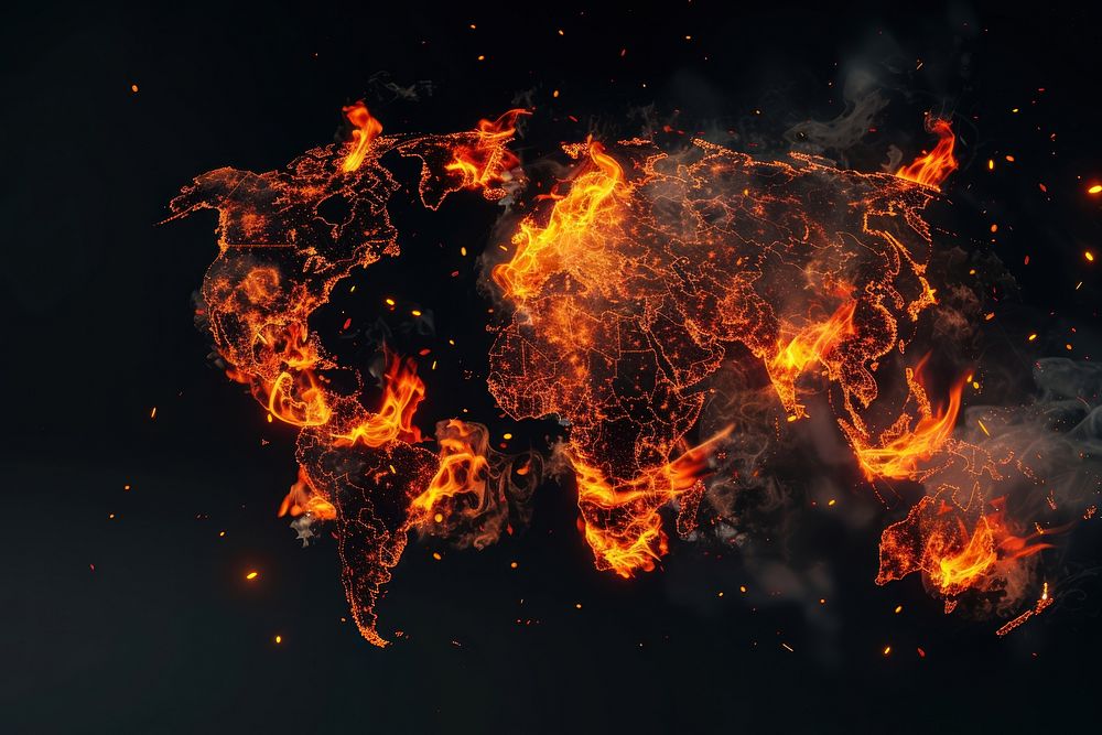 World map fire outdoors bonfire. | Premium Photo Illustration - rawpixel