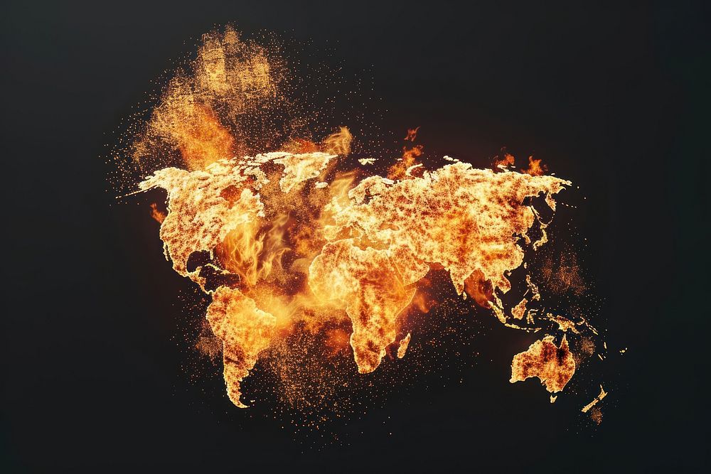 World map fire bonfire black | Premium Photo Illustration - rawpixel