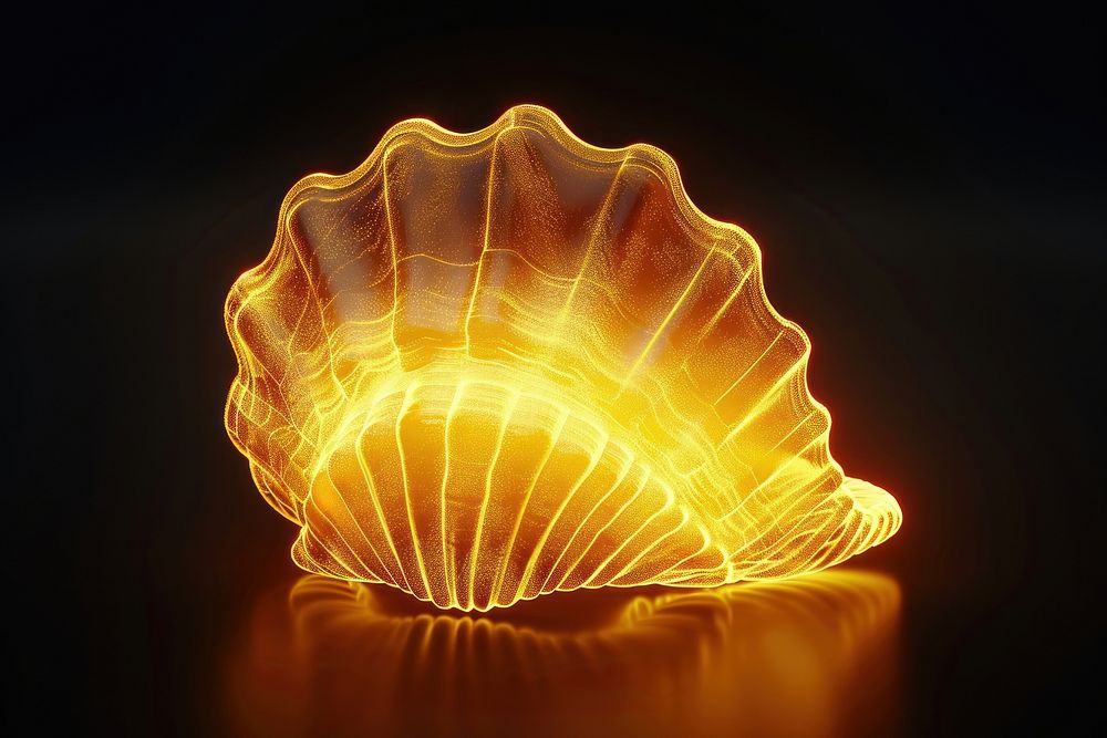 Shell glowing black background invertebrate. | Premium Photo ...