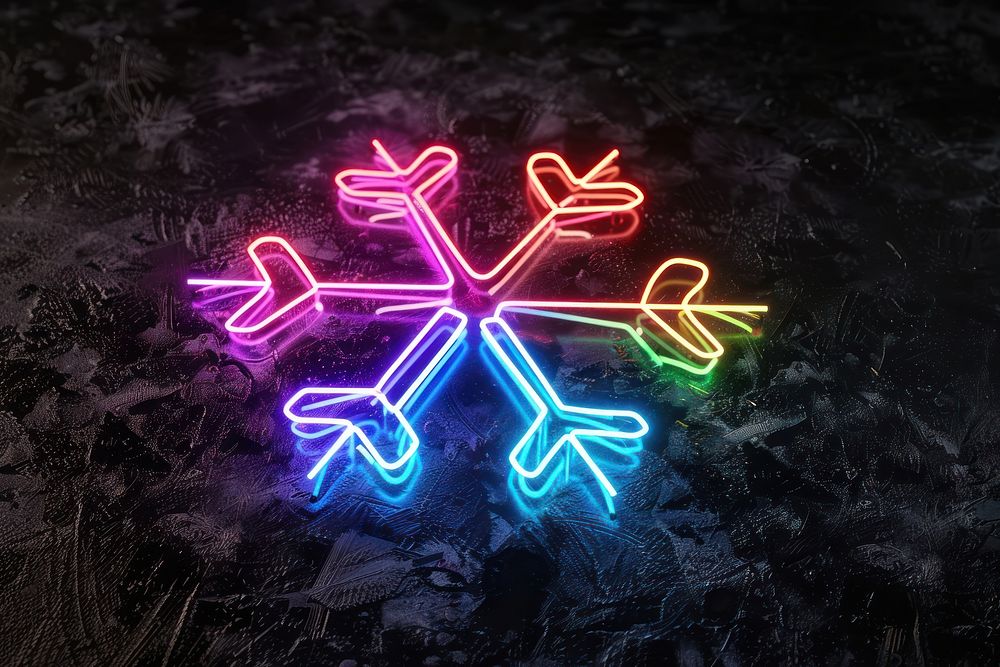 Snow flake neon light illuminated. | Premium Photo Illustration - rawpixel