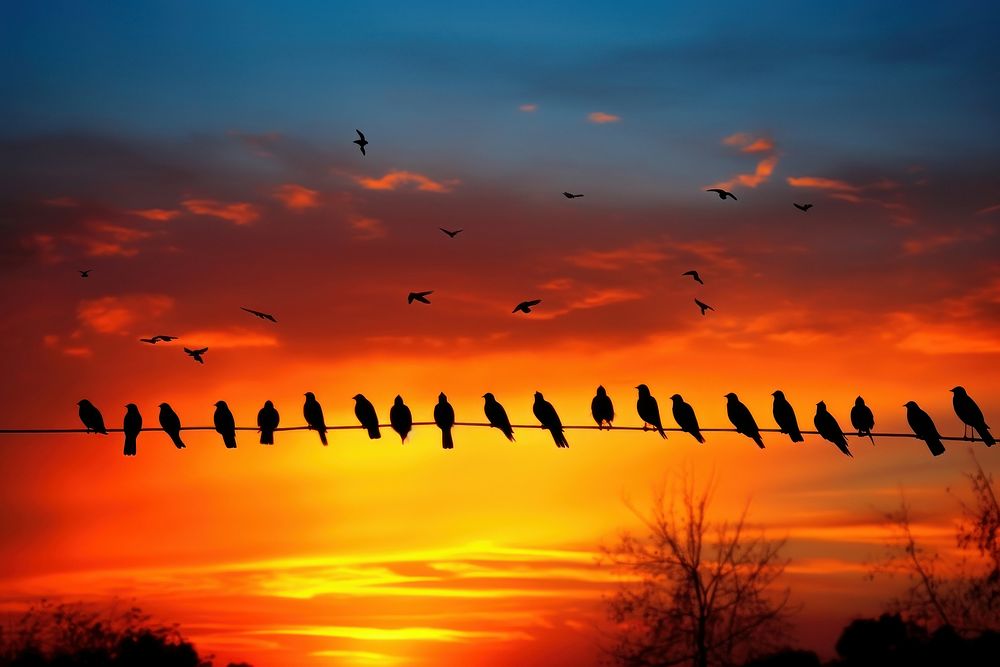 Bird silhouette photography sunset sky | Free Photo - rawpixel