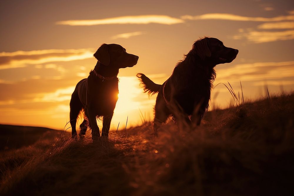 Dog silhouette photography backlighting outdoors | Free Photo - rawpixel