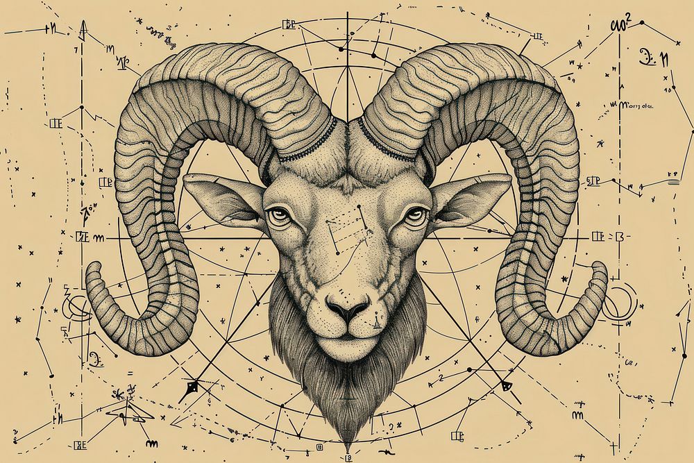 Aries drawing diagram illustrated | Free Photo Illustration - rawpixel