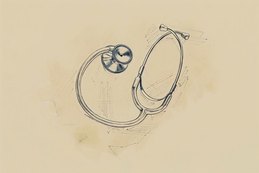 Stethoscope drawing illustrated sketch. | Free Photo Illustration ...
