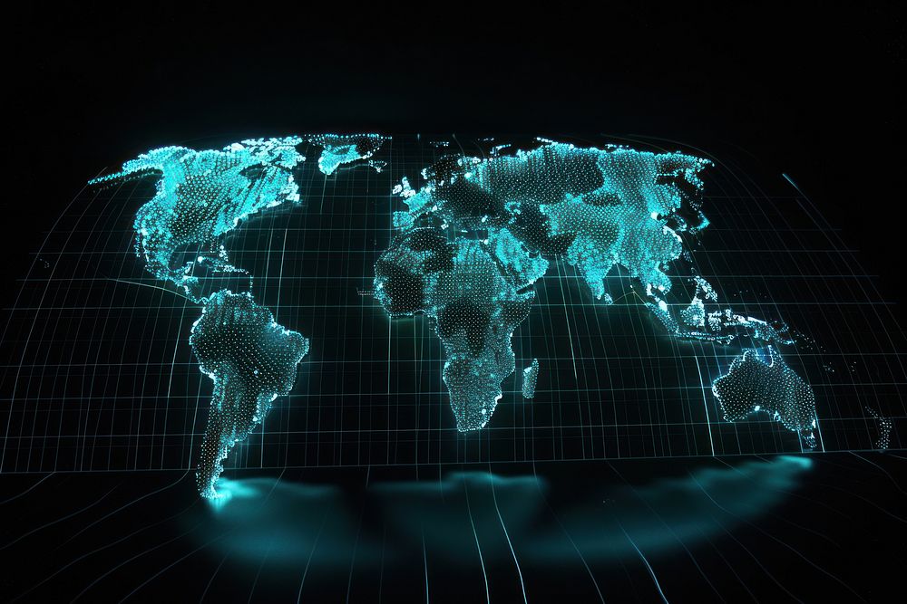 World map backgrounds futuristic glowing. | Premium Photo Illustration ...