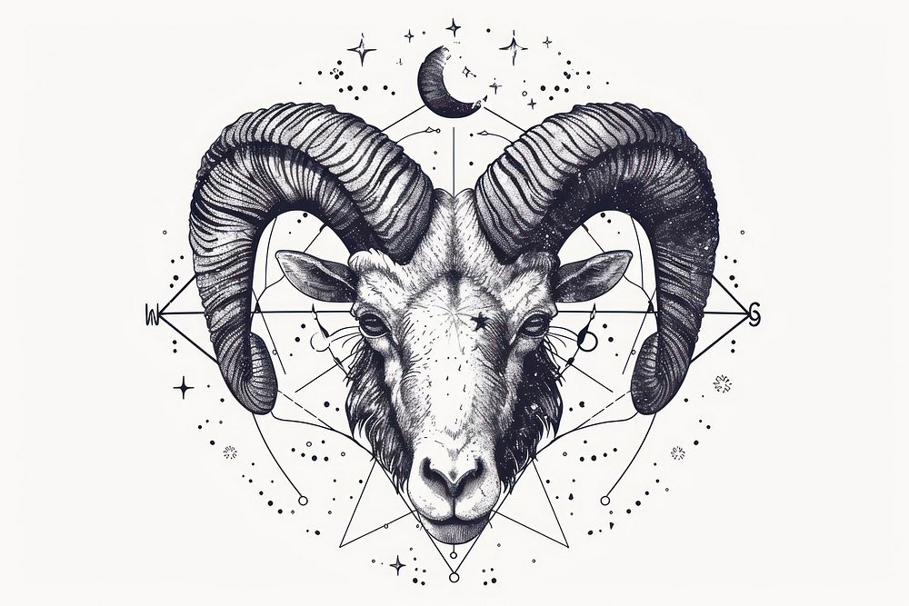 Aries illustrated livestock antelope. | Premium Photo Illustration ...