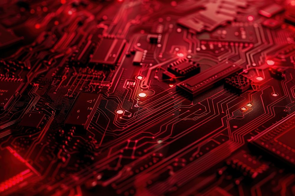 Cyber-security red electronics hardware printed | Premium Photo - rawpixel