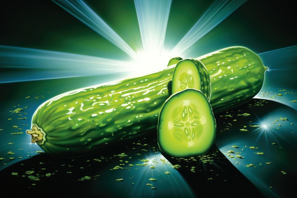 Airbrush art cucumber vegetable produce | Free Photo Illustration ...
