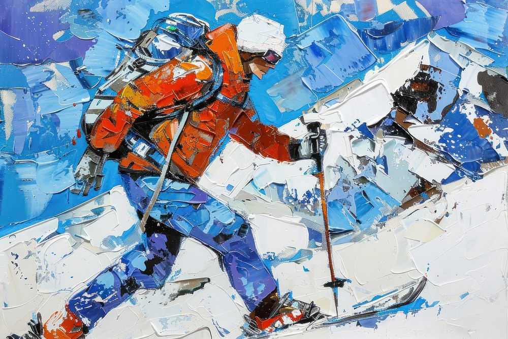 Backpacker painting art recreation. | Free Photo Illustration - rawpixel