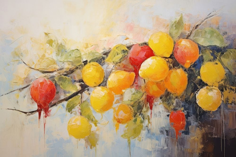 Fruits painting art produce | Free Photo Illustration - rawpixel