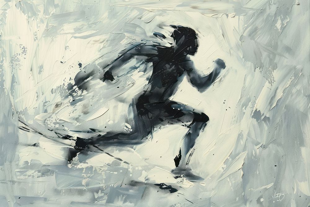 Guy running painting art outdoors. | Free Photo Illustration - rawpixel