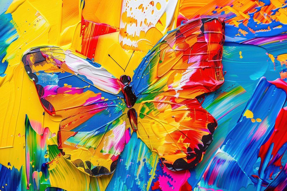 Impressionist butterfly painting art modern | Free Photo Illustration ...