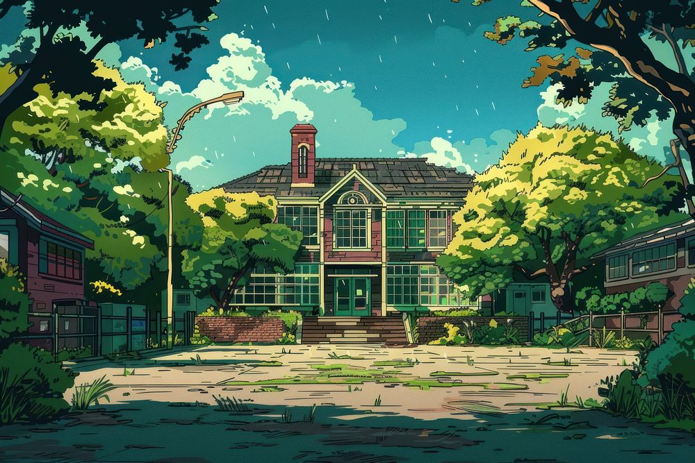 Back school architecture outdoors building. | Premium Photo ...