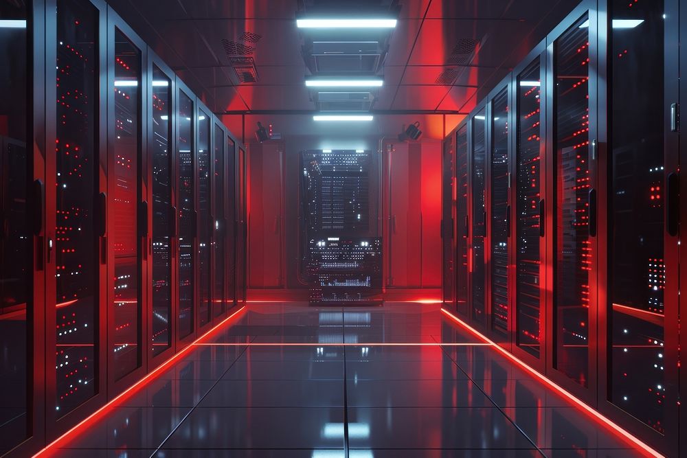 Server room computer architecture illuminated. | Premium Photo - rawpixel