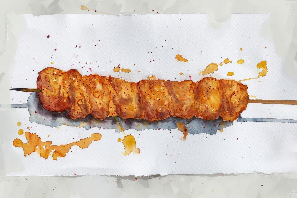 Monochromatic kebab paper food meat. | Free Photo Illustration - rawpixel