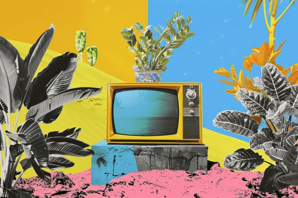 Retro collage television electronics hardware | Free Photo Illustration ...