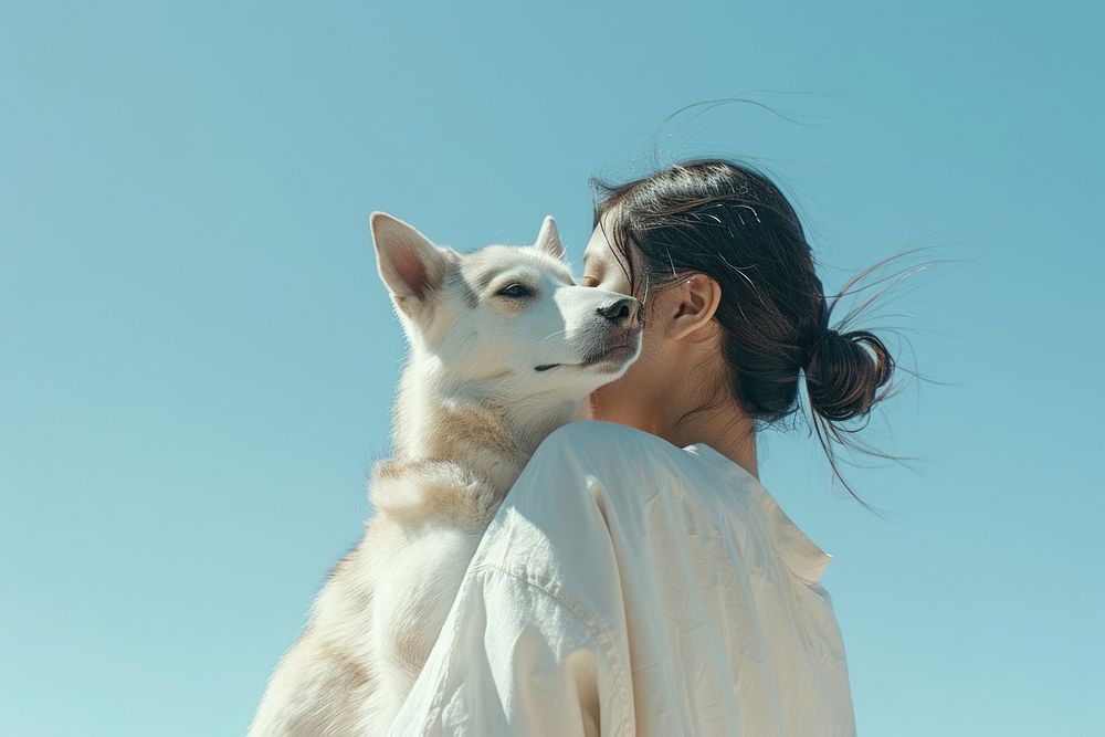 Person hug dog portrait mammal | Free Photo - rawpixel