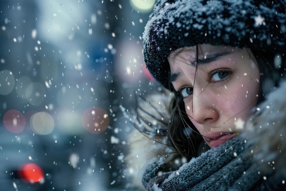Snow falling photography portrait outdoors. | Premium Photo - rawpixel