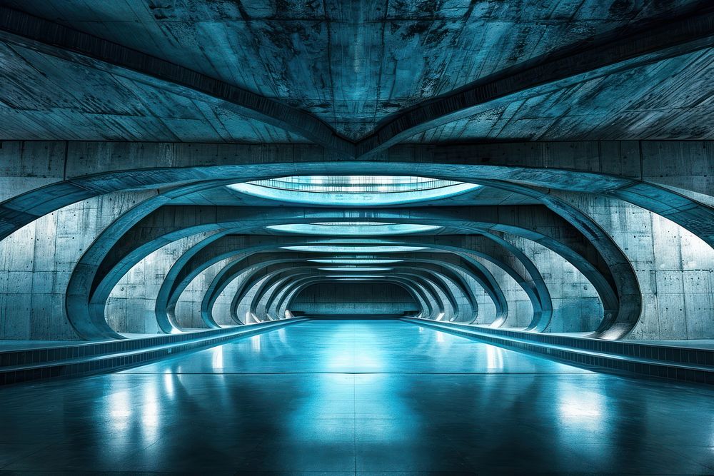 Futuristic architecture transportation terminal building. | Premium ...