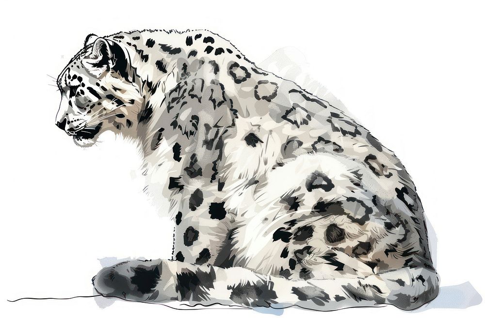 Snow leopard illustration wildlife clothing | Free Photo Illustration ...