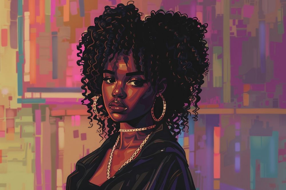 Black women cut pixel art | Free Photo Illustration - rawpixel