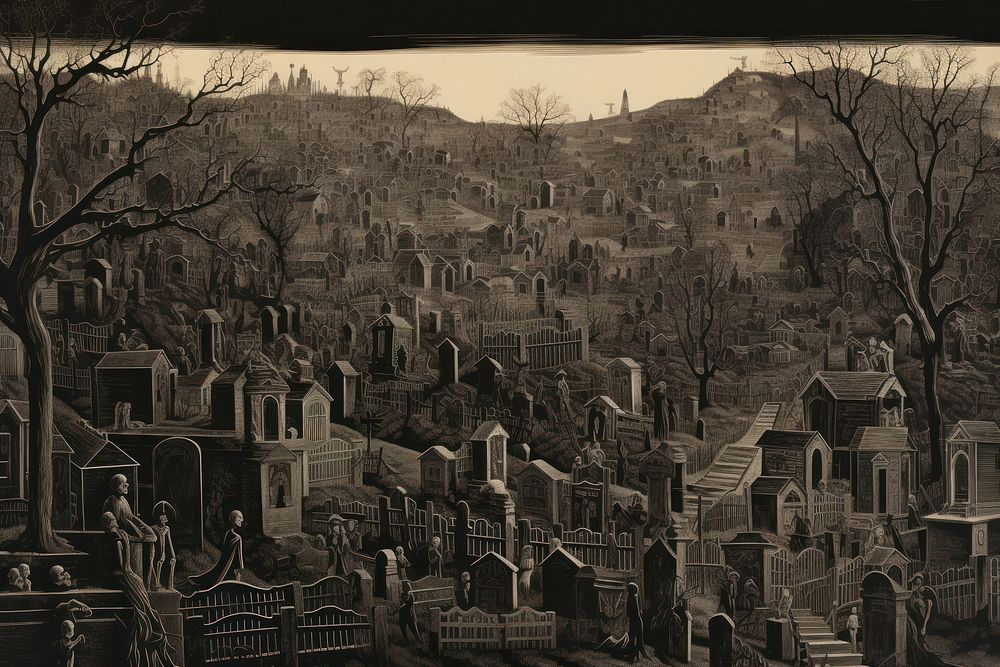 Graveyard neighborhood gravestone tombstone. | Free Photo Illustration ...