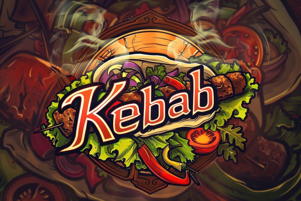 Kebab logo person human food. | Free Photo Illustration - rawpixel