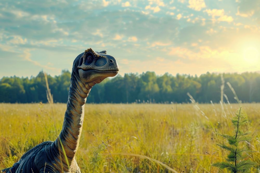 A dinosaur vegetation grassland outdoors. | Premium Photo - rawpixel