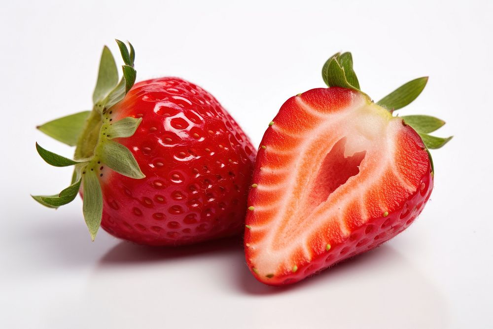 Ripe strawberries cut half strawberry | Premium Photo - rawpixel