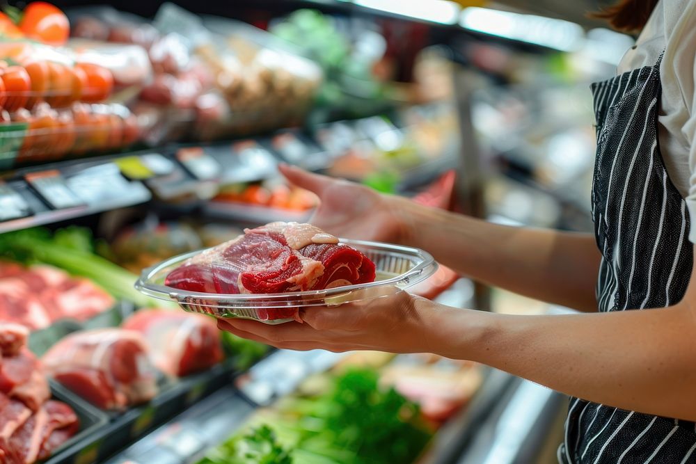 Fresh meat market indoors person. | Premium Photo - rawpixel