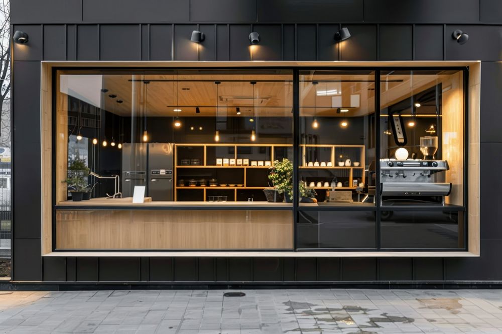 Glass window display mockup shop | Premium Photo - rawpixel