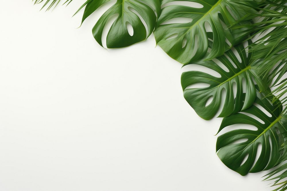 Monstera leaves border green blossom | Free Photo - rawpixel