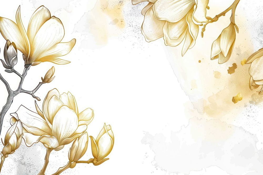 Magnolia border frame drawing sketch | Free Photo Illustration - rawpixel