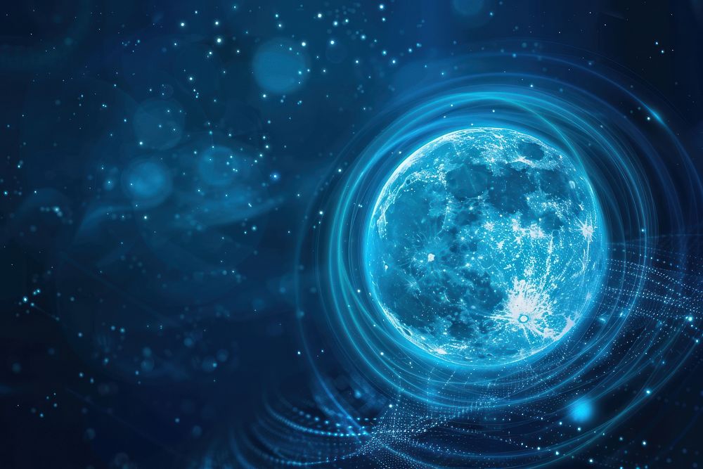 Abstract background moon blue backgrounds. | Premium Photo Illustration ...