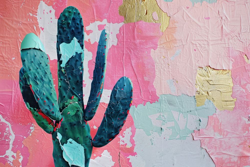 Cactus art painting plant. | Free Photo Illustration - rawpixel