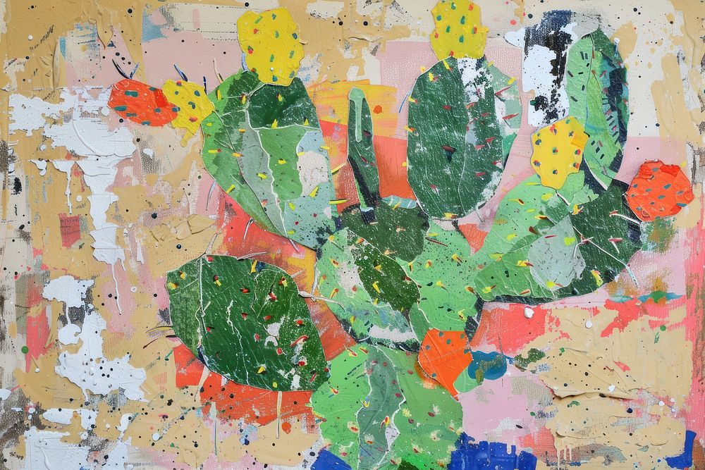 Cactus art painting plant. | Free Photo Illustration - rawpixel